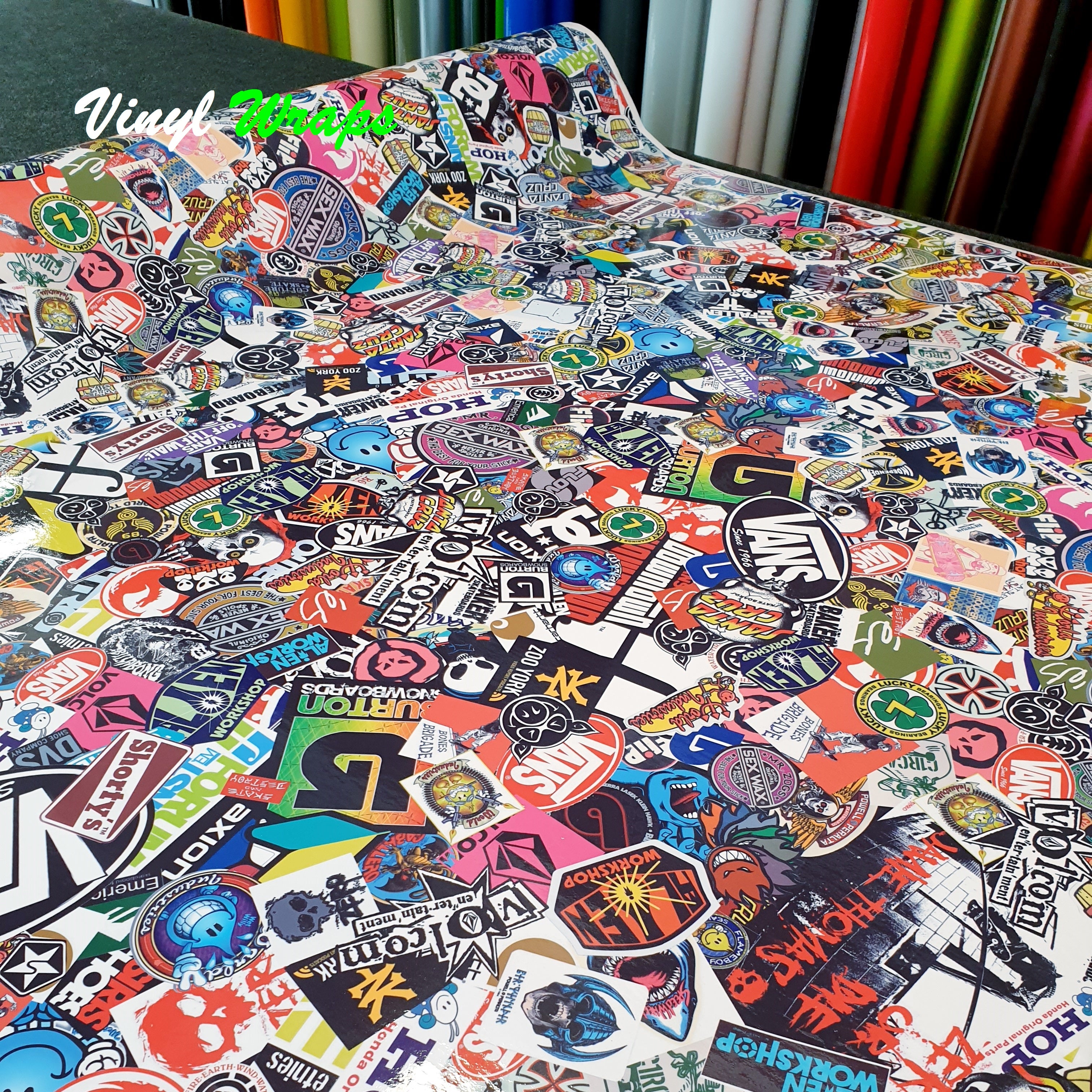Stickerbomb vinyl wrap store